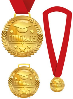 Złoty Metalowy Medal Nagroda Congrats Szkoła | | Tytuł sklepu zmienisz ...